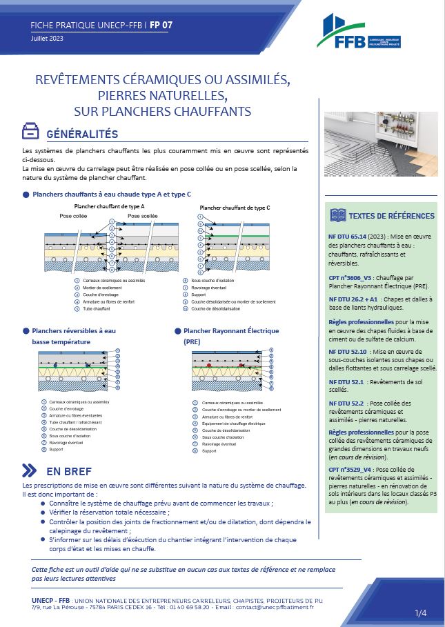 Fiche Pratique FP7 : Revêtements céramiques ou assimilés, pierres ...